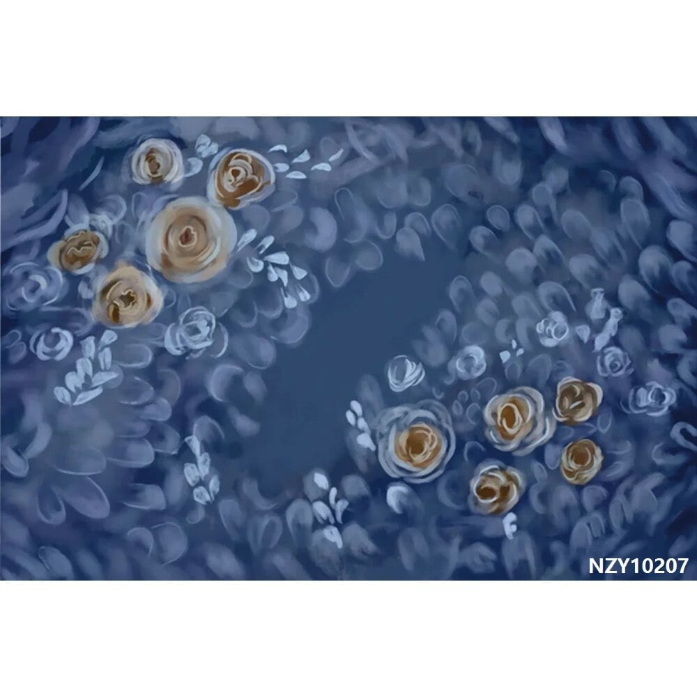 Laeacco Baby Shower Photozone Blue Sky White Clouds Flowers Children ...