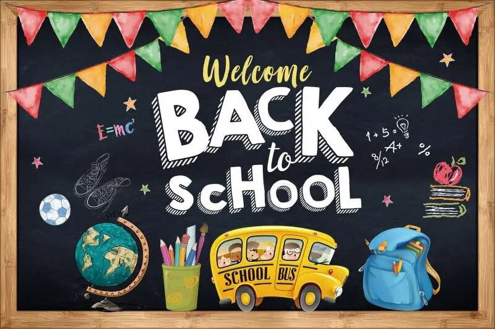 Laeacco Back to School Photography Background Classroom Chalkboard Wood ...