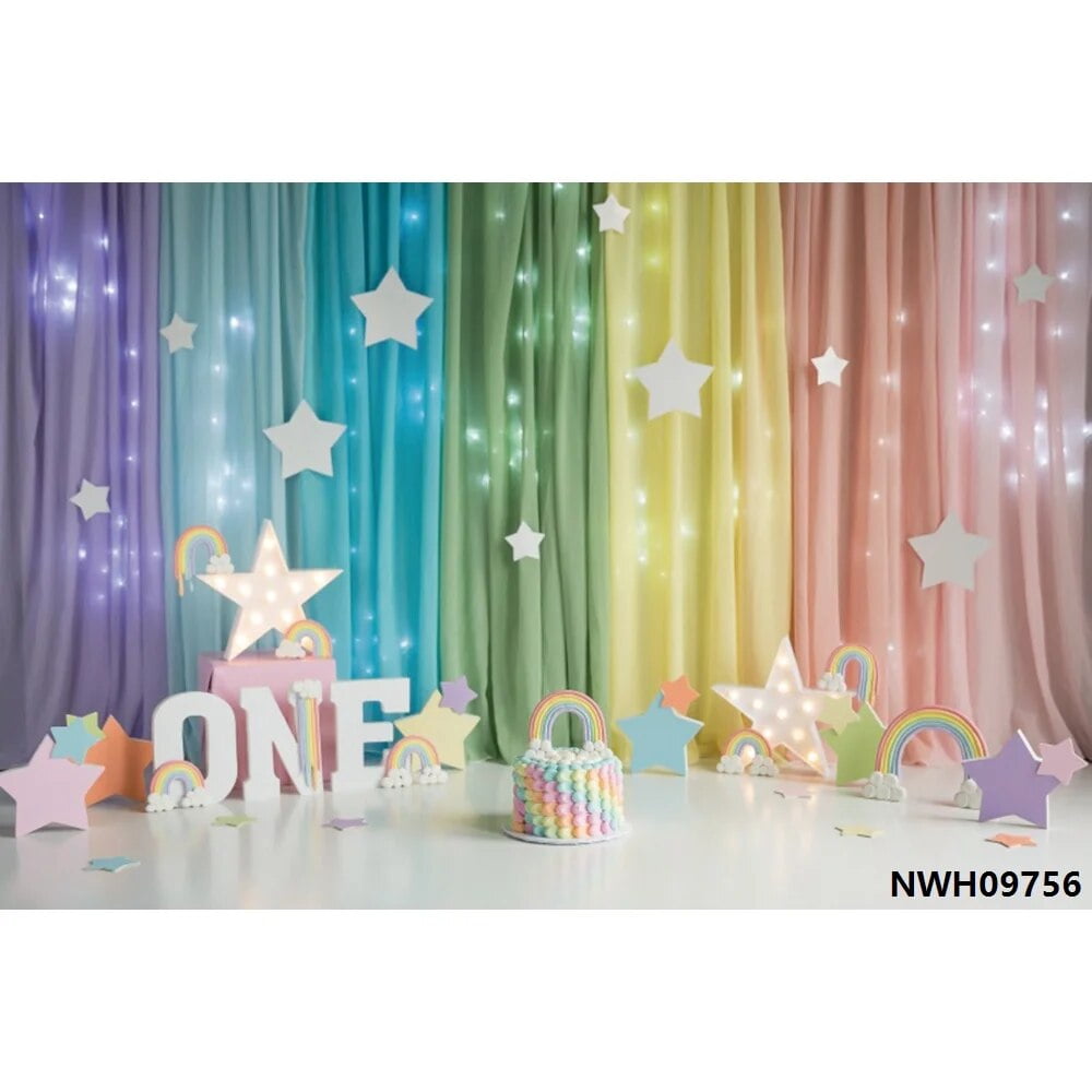 Laeacco Birthday Baby Shower Newborn Photophone Moon Stars Clouds ...