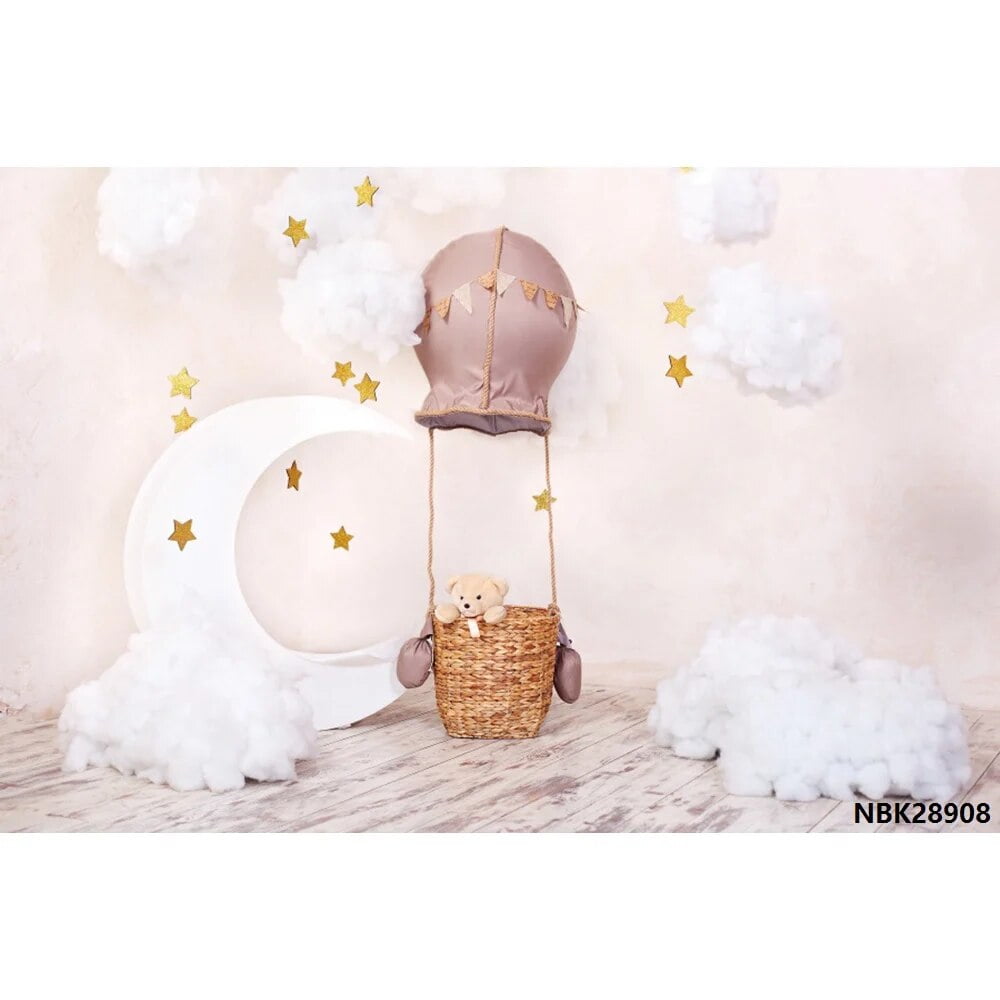 Laeacco Birthday Baby Shower Newborn Photophone Moon Stars Clouds ...