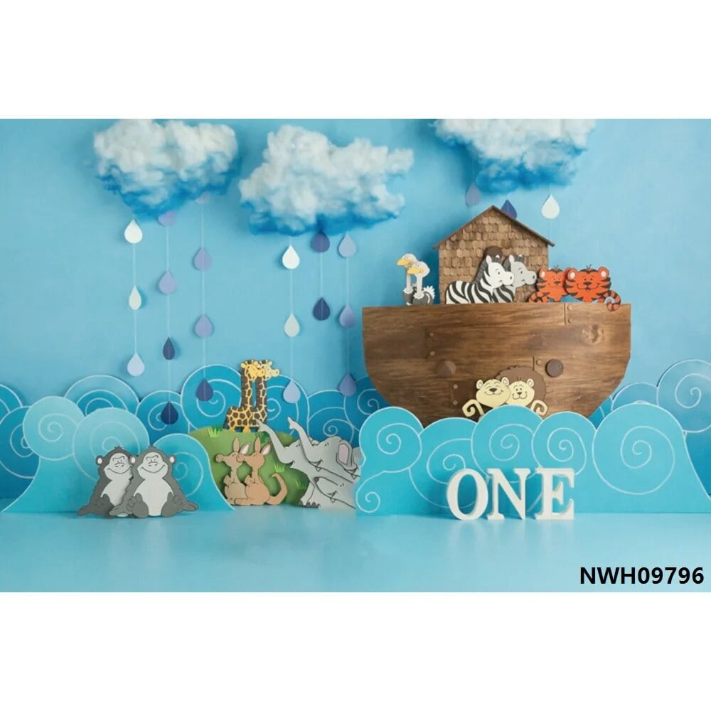 Laeacco Birthday Baby Shower Newborn Photophone Moon Stars Clouds ...