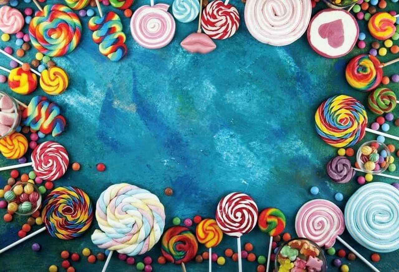 Laeacco Birthday Backdrops Candy Lollipop Cake Ice Cream Donut Kids ...