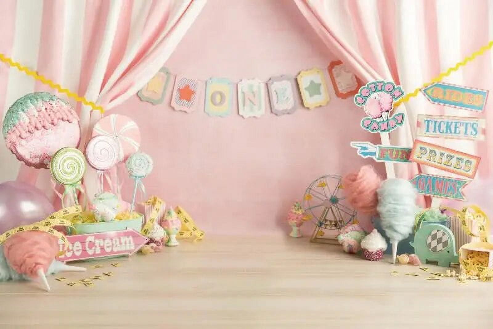 Laeacco Birthday Backdrops Candy Lollipop Cake Ice Cream Donut Kids ...