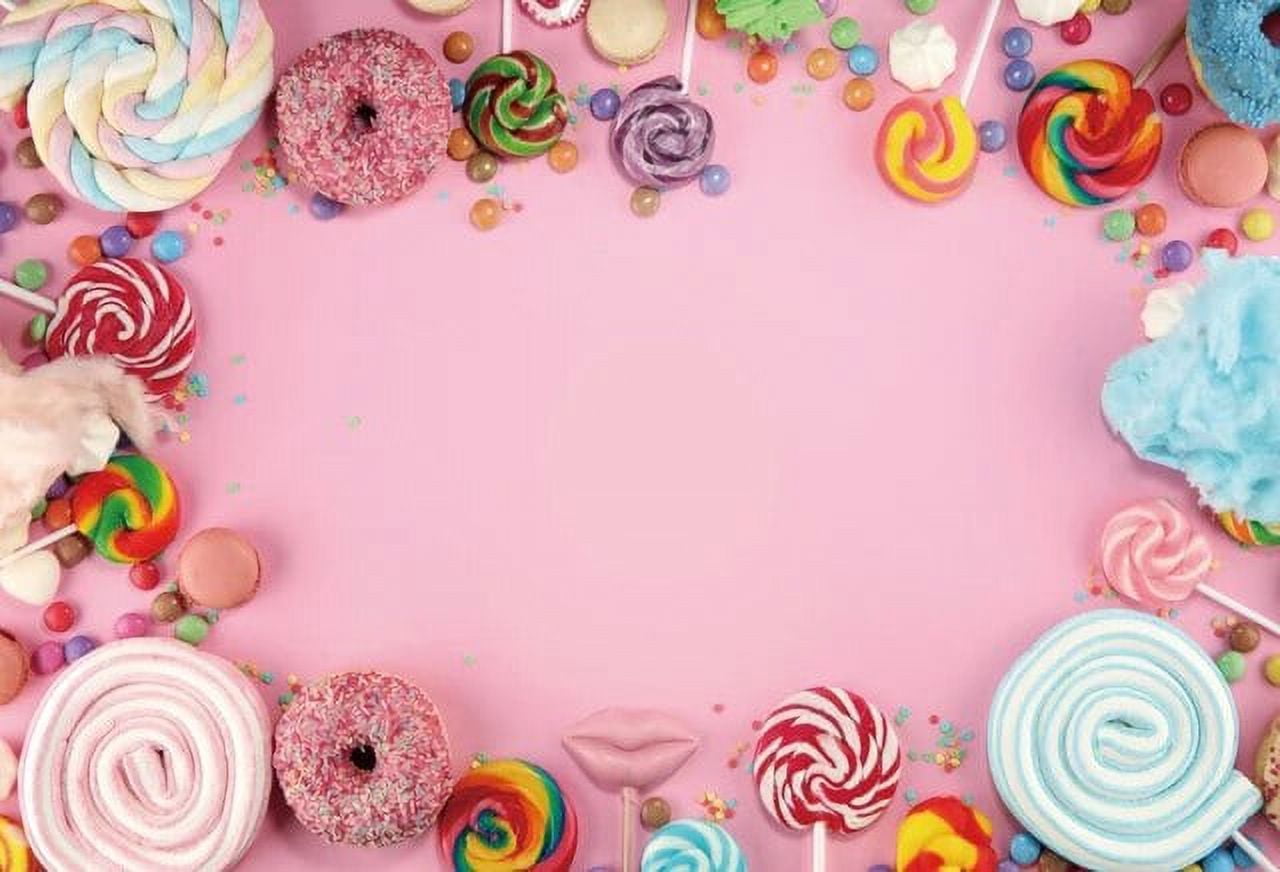 Laeacco Birthday Backdrops Candy Lollipop Cake Ice Cream Donut Kids ...