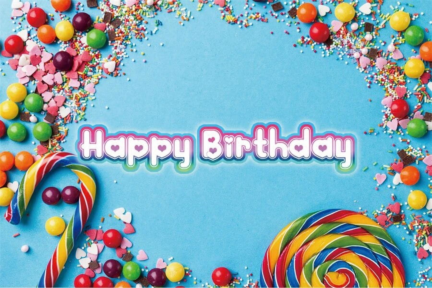 Laeacco Birthday Backdrops Candy Lollipop Cake Ice Cream Donut Kids ...