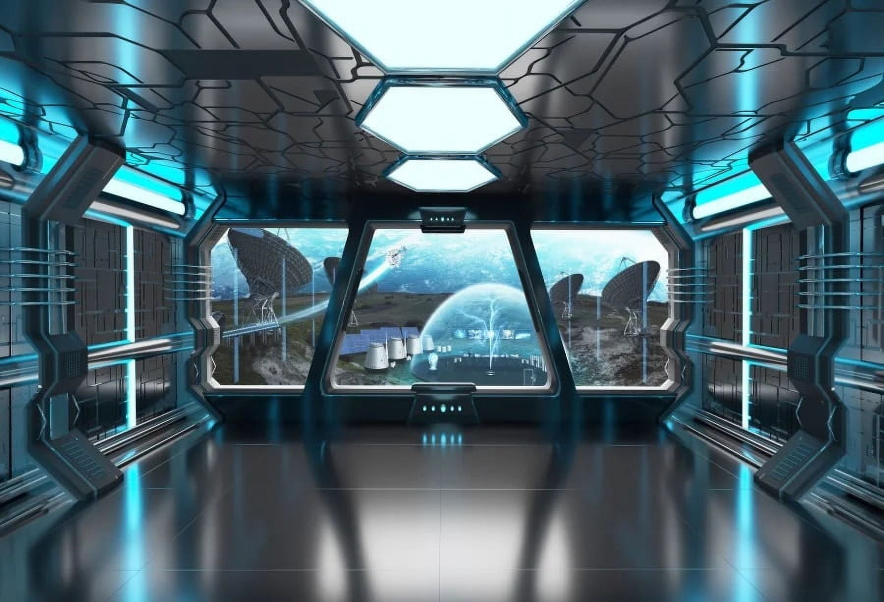 Laeacco Birthday Backdrops Universe Space Capsule Spaceship Astronaut ...