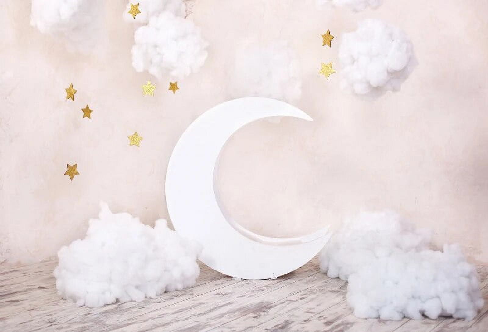 Laeacco Birthday Backgrounds Gray Wall Balloons Clouds Bear Gifts Baby ...