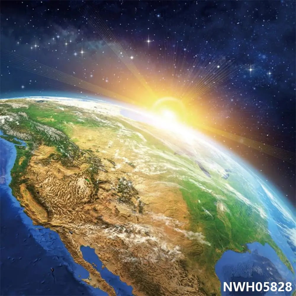 Laeacco Birthday Photography Backdrops Universe Space Earth Moon Planet ...