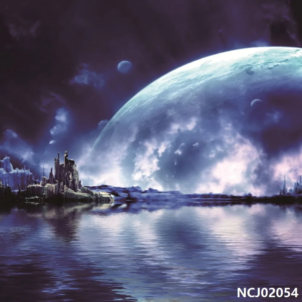 Laeacco Birthday Photography Backdrops Universe Space Earth Moon Planet ...