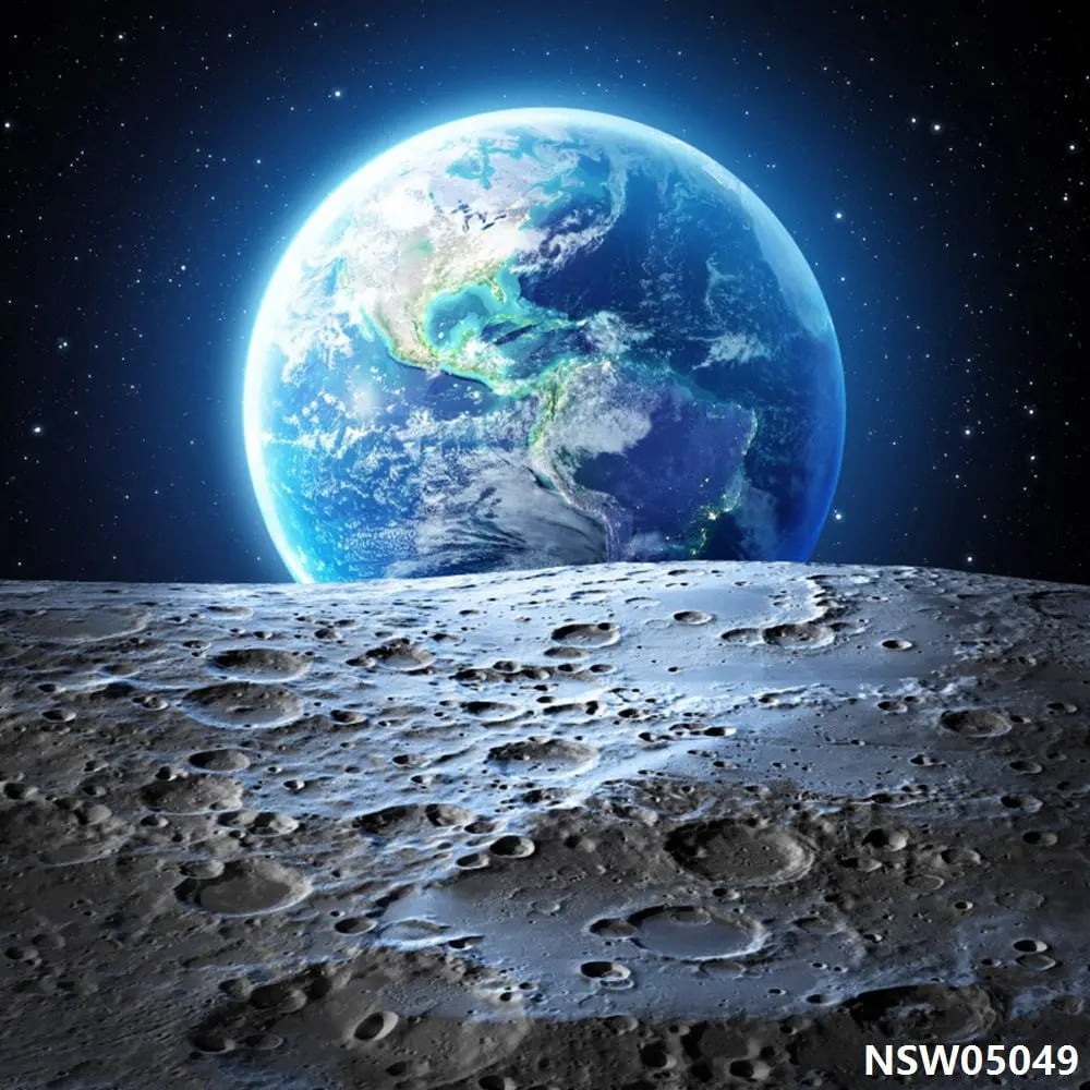 Laeacco Birthday Photography Backdrops Universe Space Earth Moon Planet ...