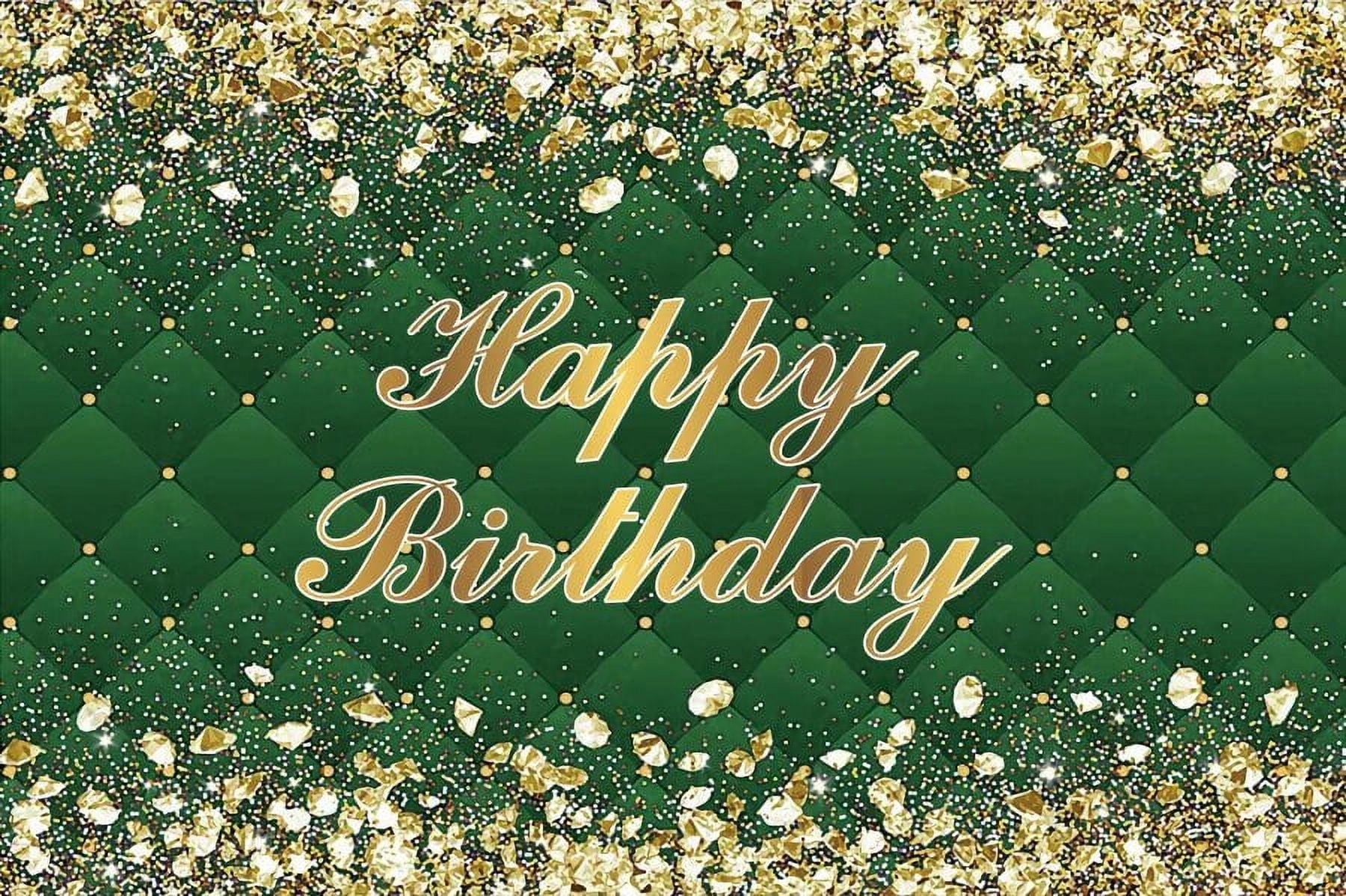 Laeacco Birthday Photography Green Background Gold GlitterPortrait ...