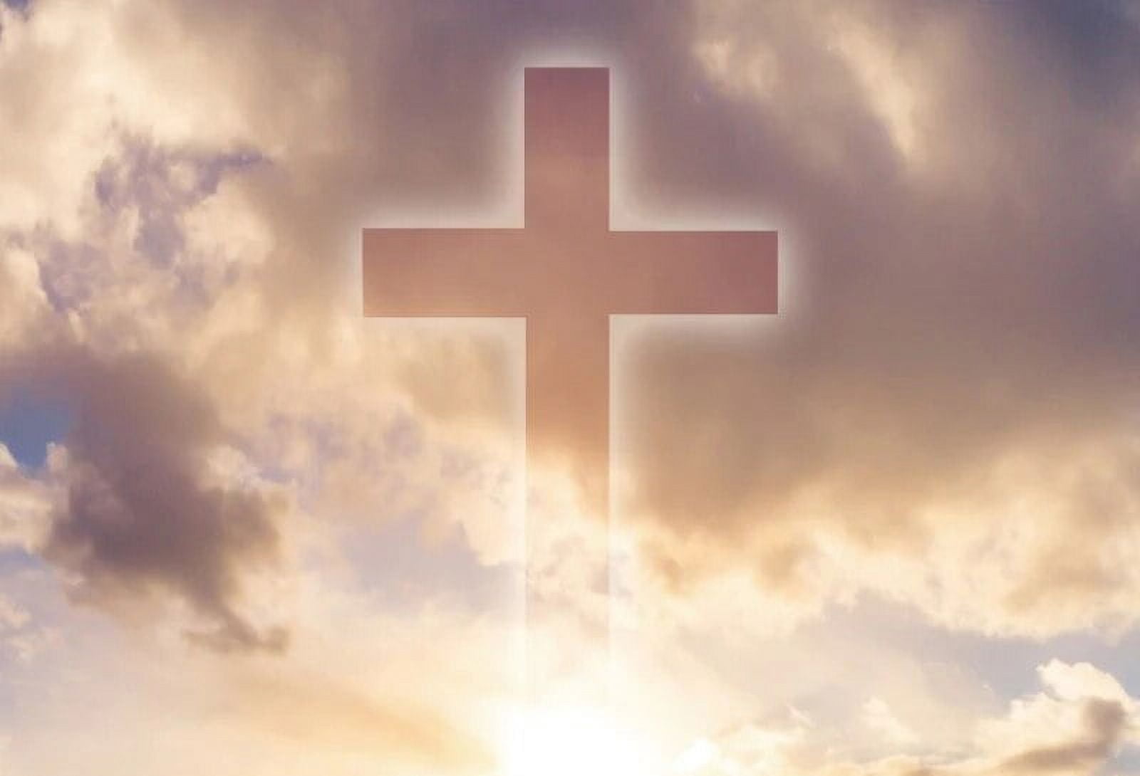 Laeacco Blue Sky Christian Cross Backdrop Easter Religious Heaven ...