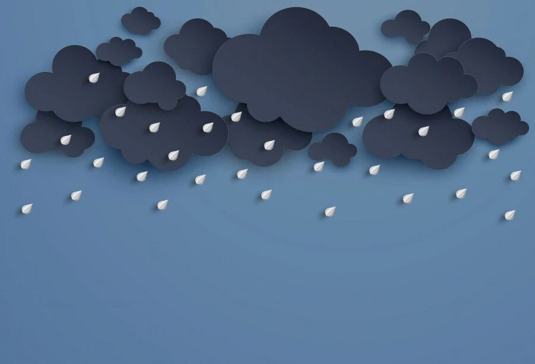 Laeacco Blue Sky Dark Clouds Rain Photography Backgrounds Cartoon Party Photo Backdrops Baby ...