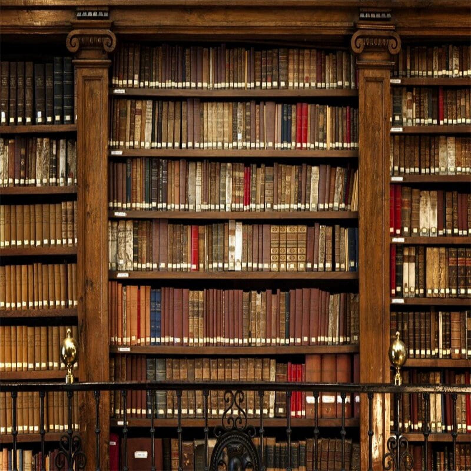 Laeacco Bookshelves Library Books Wooden Floor Photo Backgrounds ...