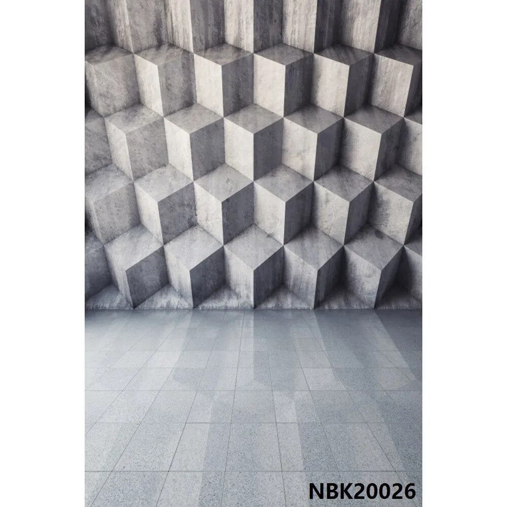 Laeacco Brick Wall Stones Grid Floor Grunge Vintage Portrait Photo ...