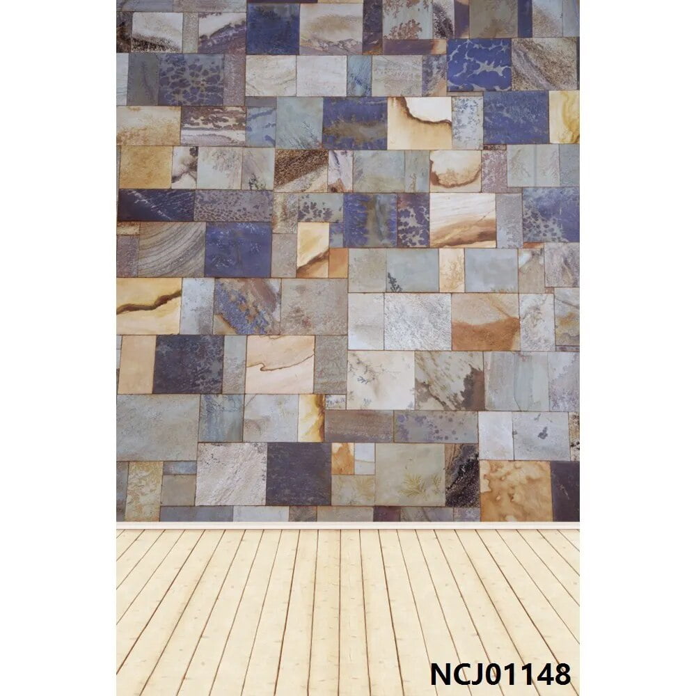 Laeacco Brick Wall Stones Grid Floor Grunge Vintage Portrait Photo ...