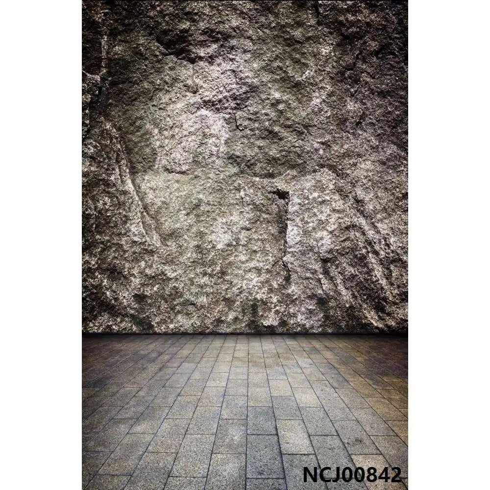 Laeacco Brick Wall Stones Grid Floor Grunge Vintage Portrait Photo ...