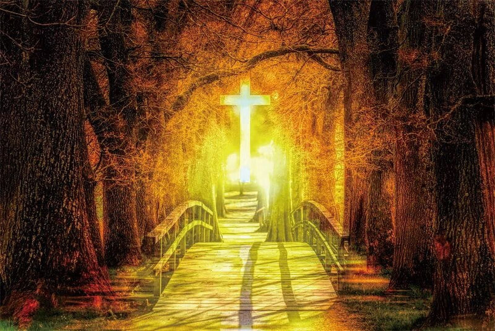 Laeacco Christ Jesus Cross Background Dusk Sunset Natural Scenery Room ...