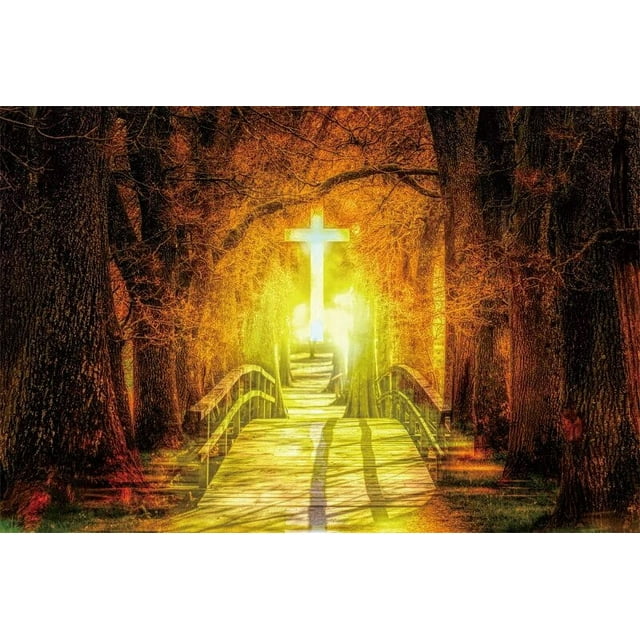 Laeacco Christ Jesus Cross Background Dusk Sunset Natural Scenery Room ...
