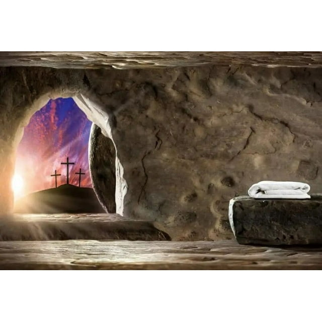 Laeacco Christ Jesus Cross Background Dusk Sunset Natural Scenery Room ...