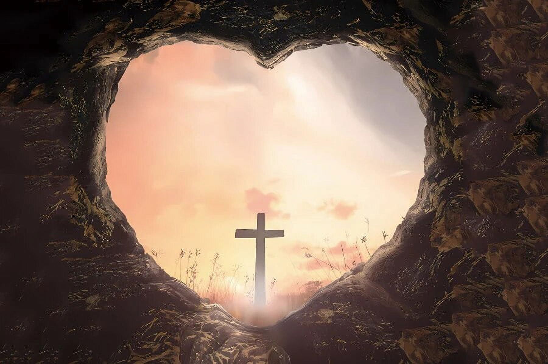 Laeacco Christ Jesus Cross Background Dusk Sunset Natural Scenery Room ...