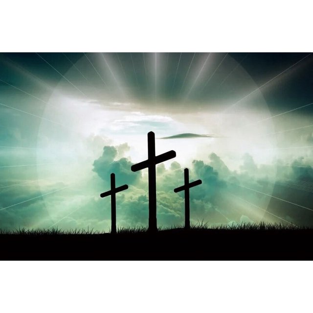 Laeacco Christ Jesus Cross Background Dusk Sunset Natural Scenery Room ...