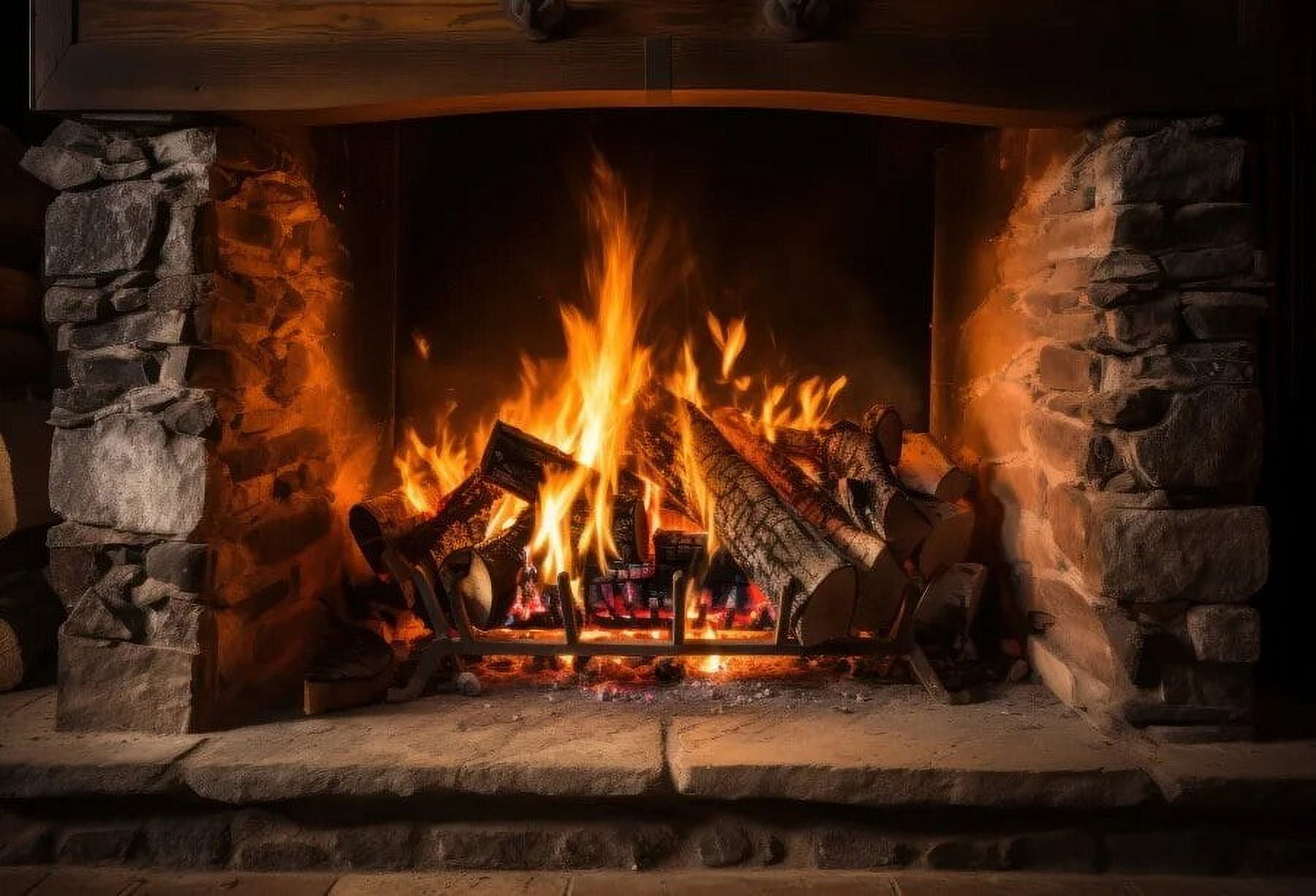 Laeacco Christmas Photocall Backdrops for Photography Fireplace Burning ...