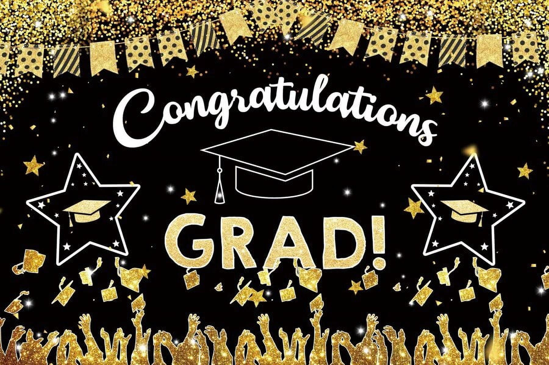 Laeacco Class of 2024 Congrats Grad Backdrop Sparkling Starlight Blackboard Students Portrait ...