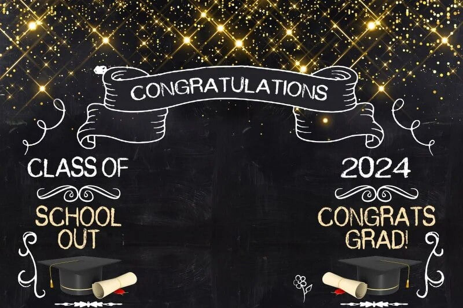 Laeacco Class of 2024 Congrats Grad Backdrop Sparkling Starlight ...
