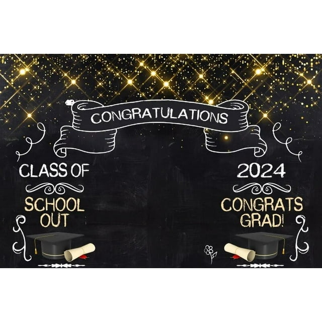 Laeacco Class of 2024 Congrats Grad Backdrop Sparkling Starlight ...