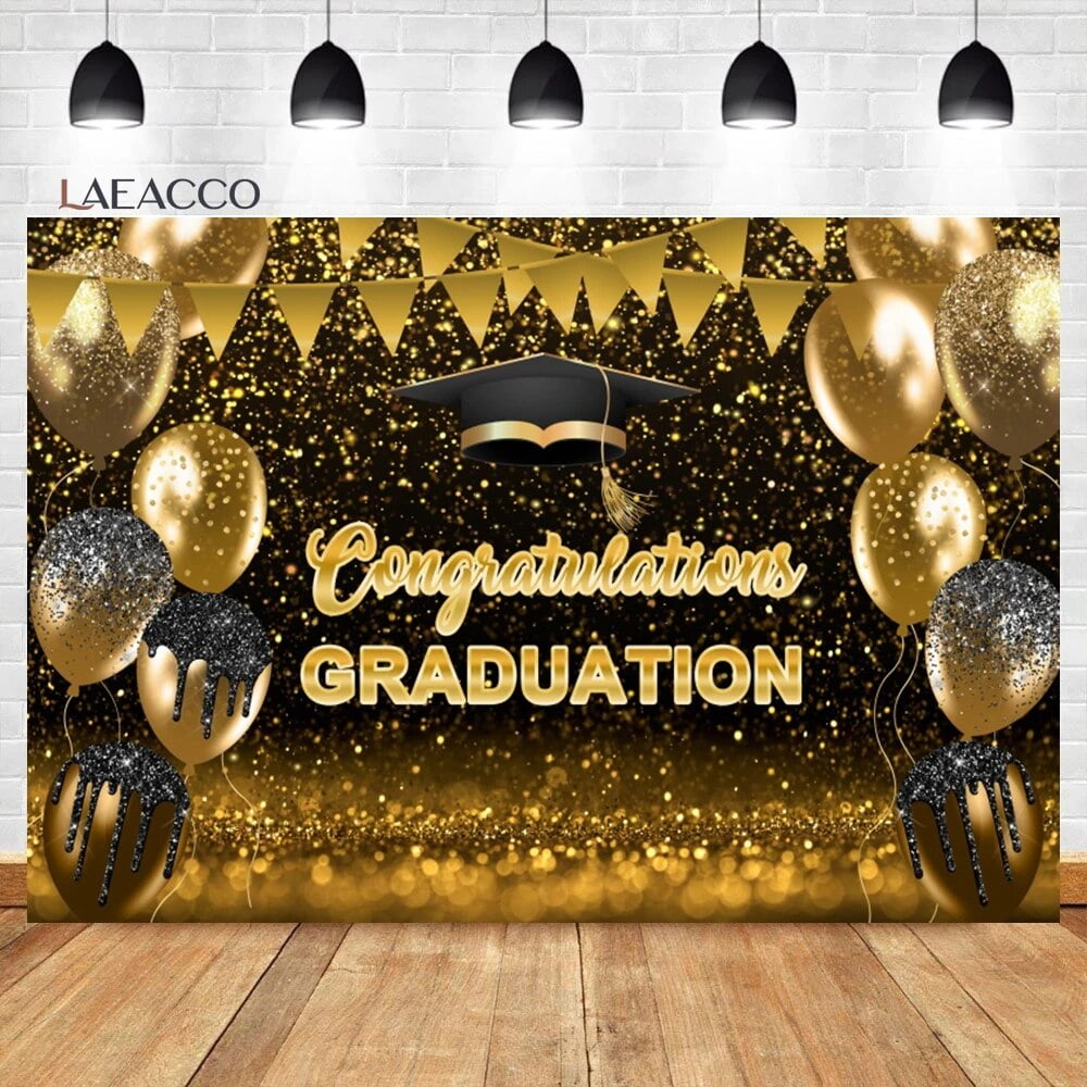 Laeacco Congrats Grad Class of 2024 Backdrop Graduation Academic Cap ...