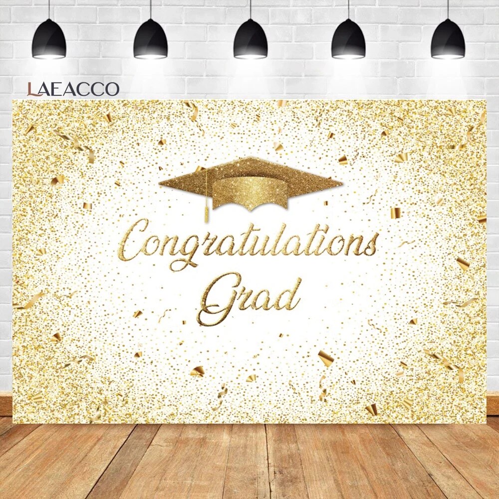 Laeacco Congrats Grad Class of 2024 Backdrop Graduation Academic Cap ...