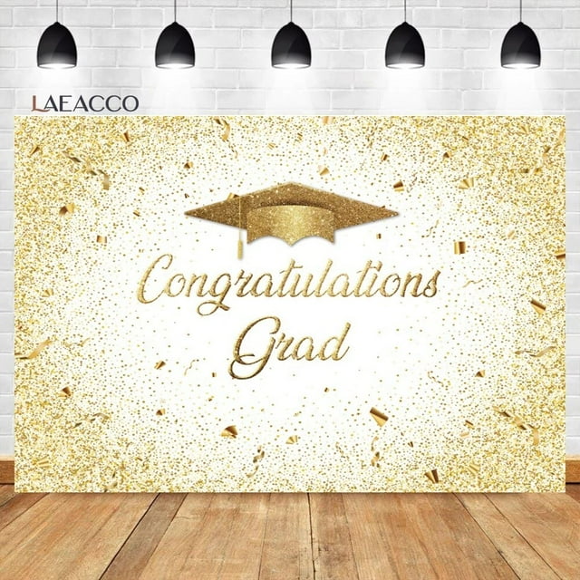 Laeacco Congrats Grad Class of 2024 Backdrop Graduation Academic Cap ...