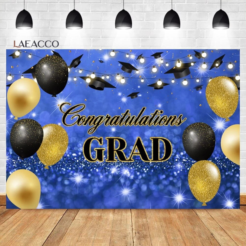 Laeacco Congrats Grad Class of 2024 Backdrop Graduation Academic Cap ...