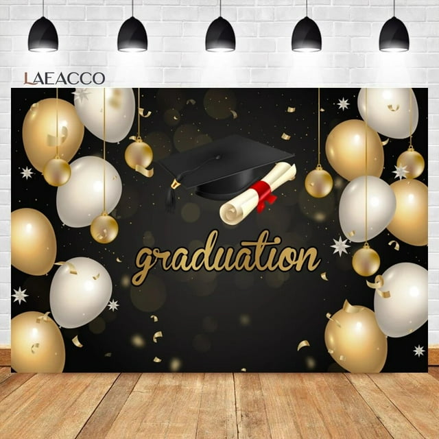 Laeacco Congrats Grad Class of 2024 Backdrop Graduation Academic Cap ...