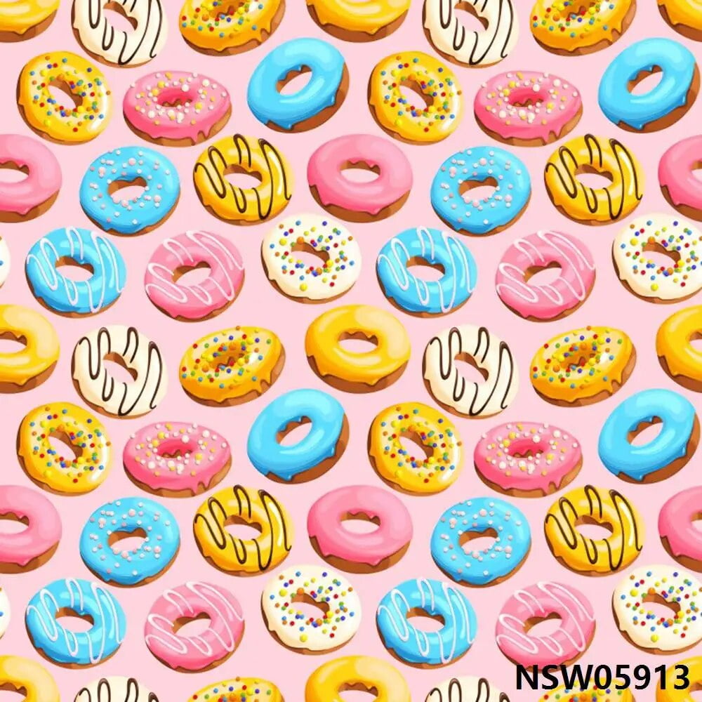 Laeacco Delicious Sweets Donuts Cakes Candy Party Poster Photographic ...