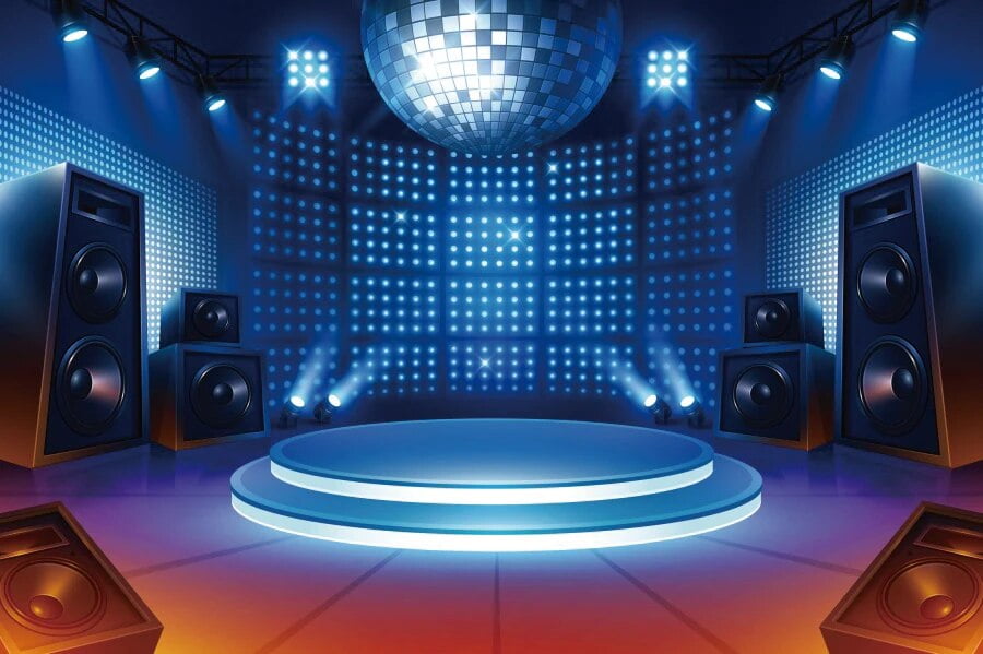 Laeacco Disco Party Backdrop Retro 70s 80s 90s Theme Stage Dance Music ...