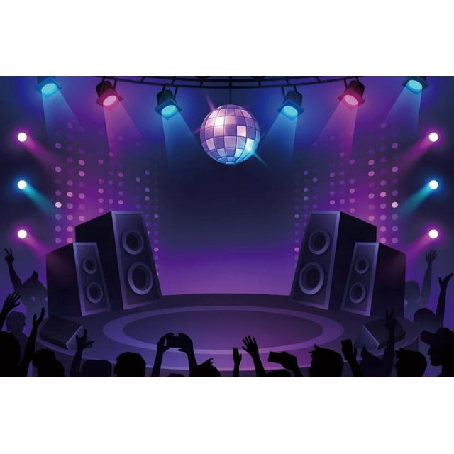 Laeacco Disco Party Backdrop Retro 70s 80s 90s Theme Stage Dance Music ...