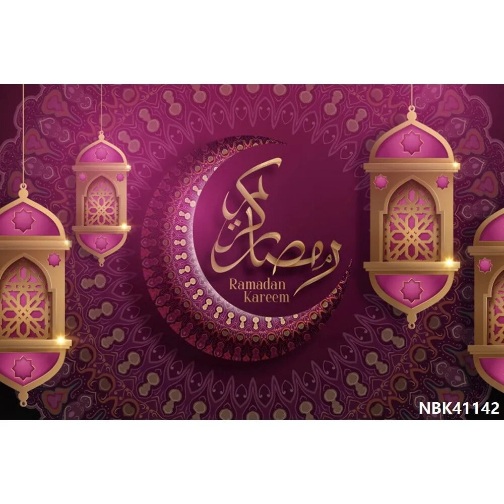 Laeacco Eid Mubarak Ramadan Kareem Photo Backdrops Lights Crescent ...