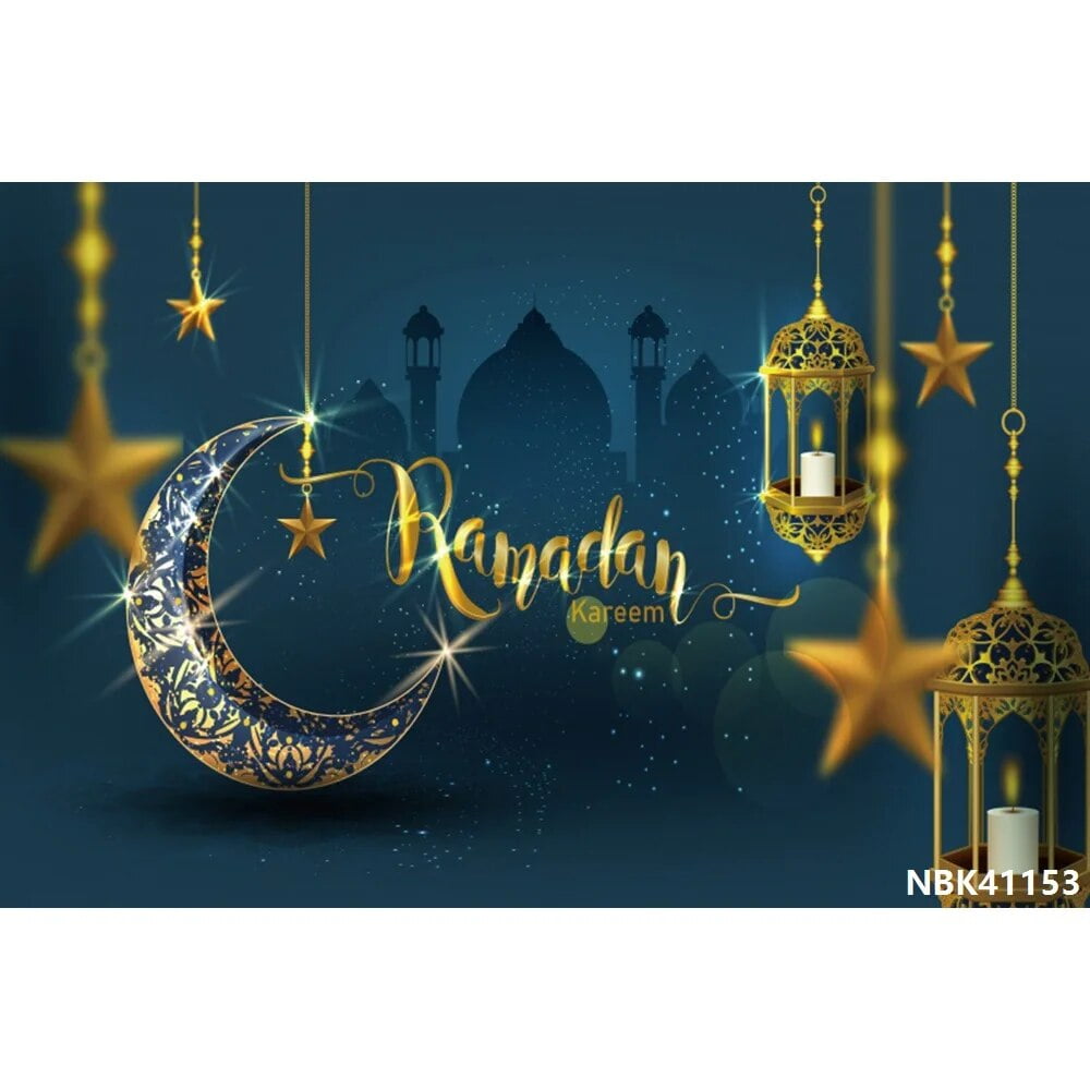 Laeacco Eid Mubarak Ramadan Kareem Photo Backdrops Lights Crescent ...