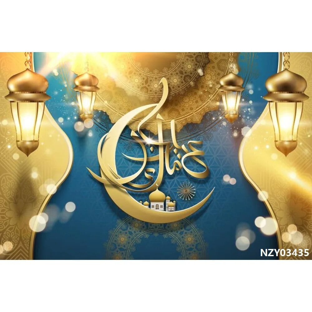 Laeacco Eid Mubarak Ramadan Kareem Photo Backdrops Lights Crescent ...