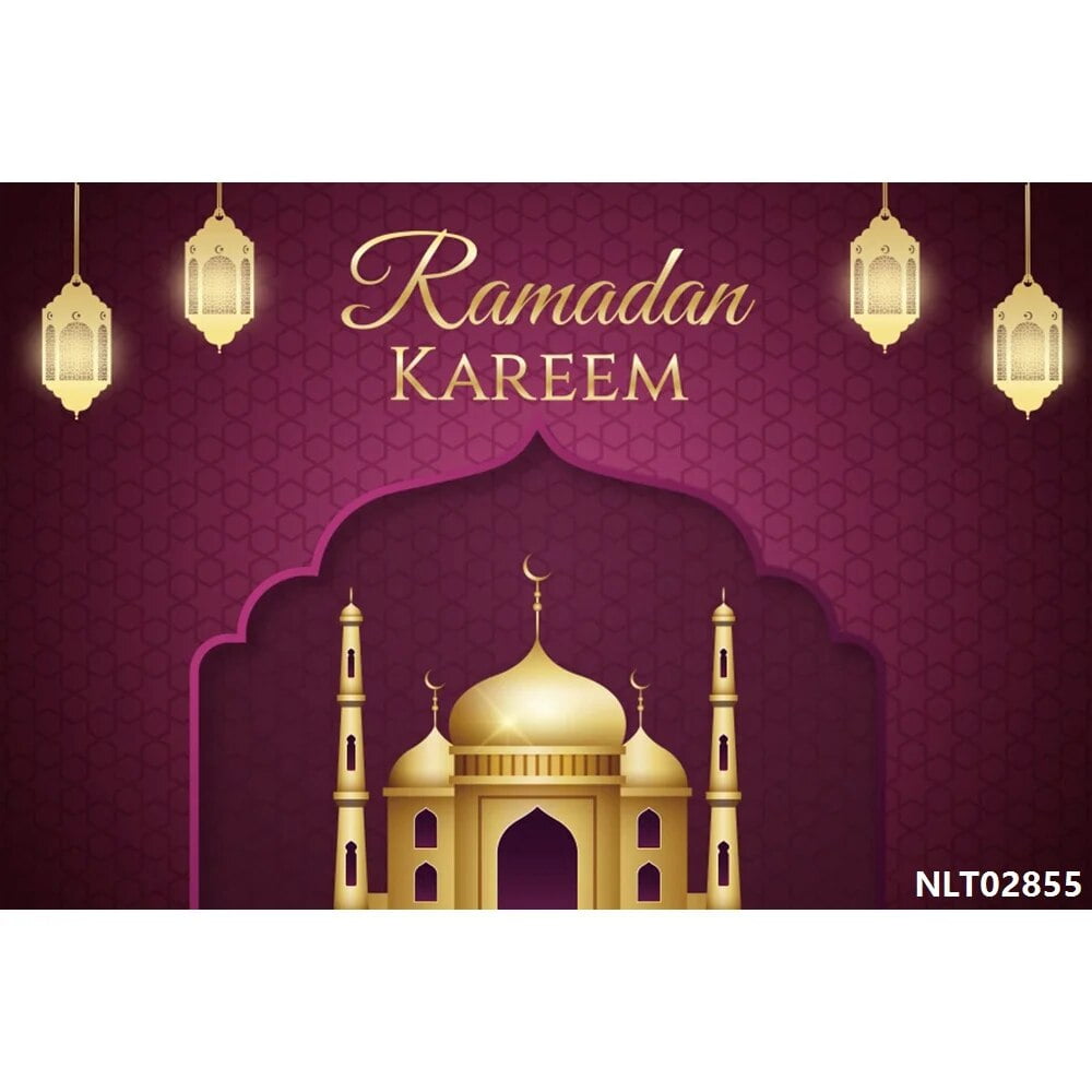 Laeacco Eid Mubarak Ramadan Kareem Photo Backdrops Lights Crescent ...