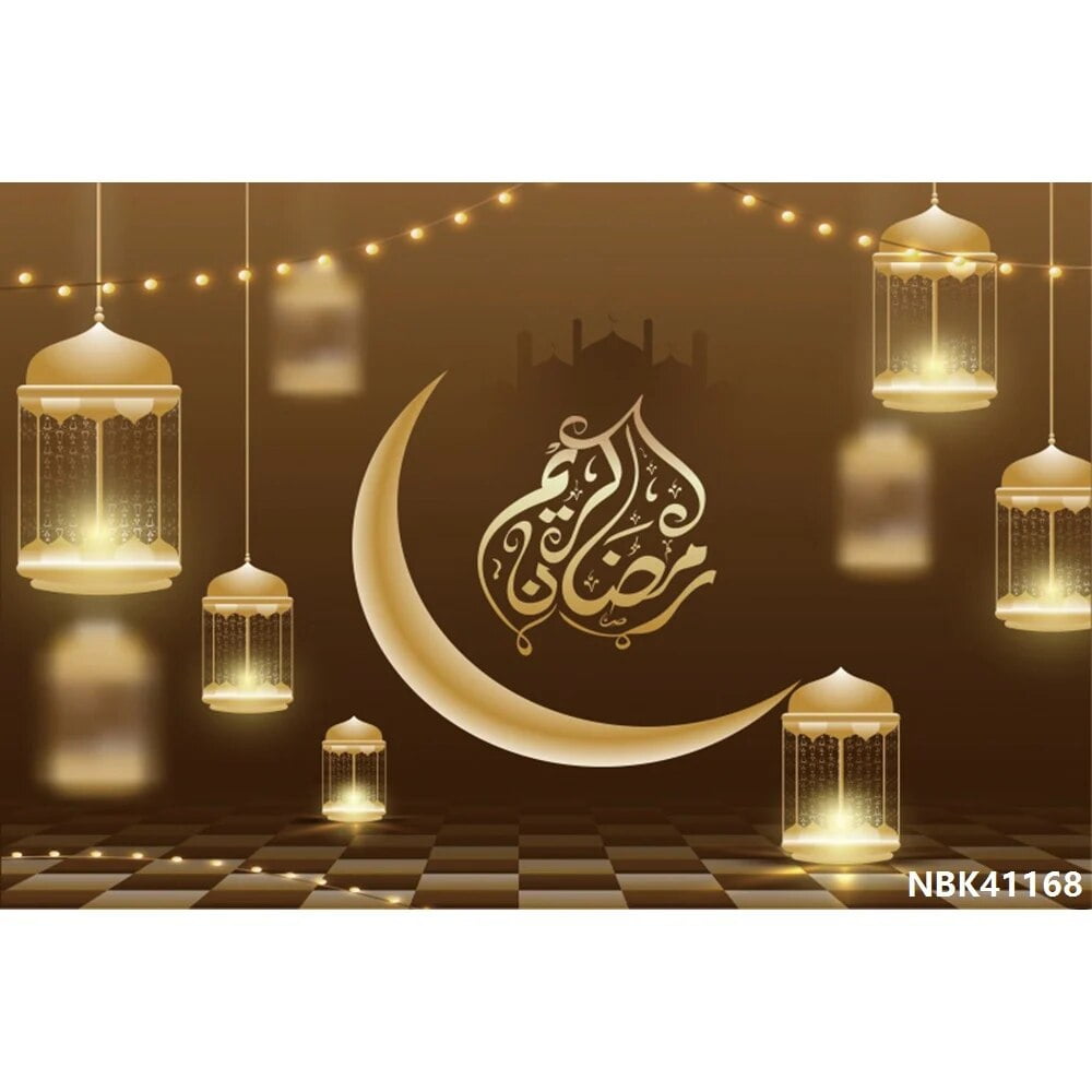 Laeacco Eid Mubarak Ramadan Kareem Photo Backdrops Lights Crescent ...