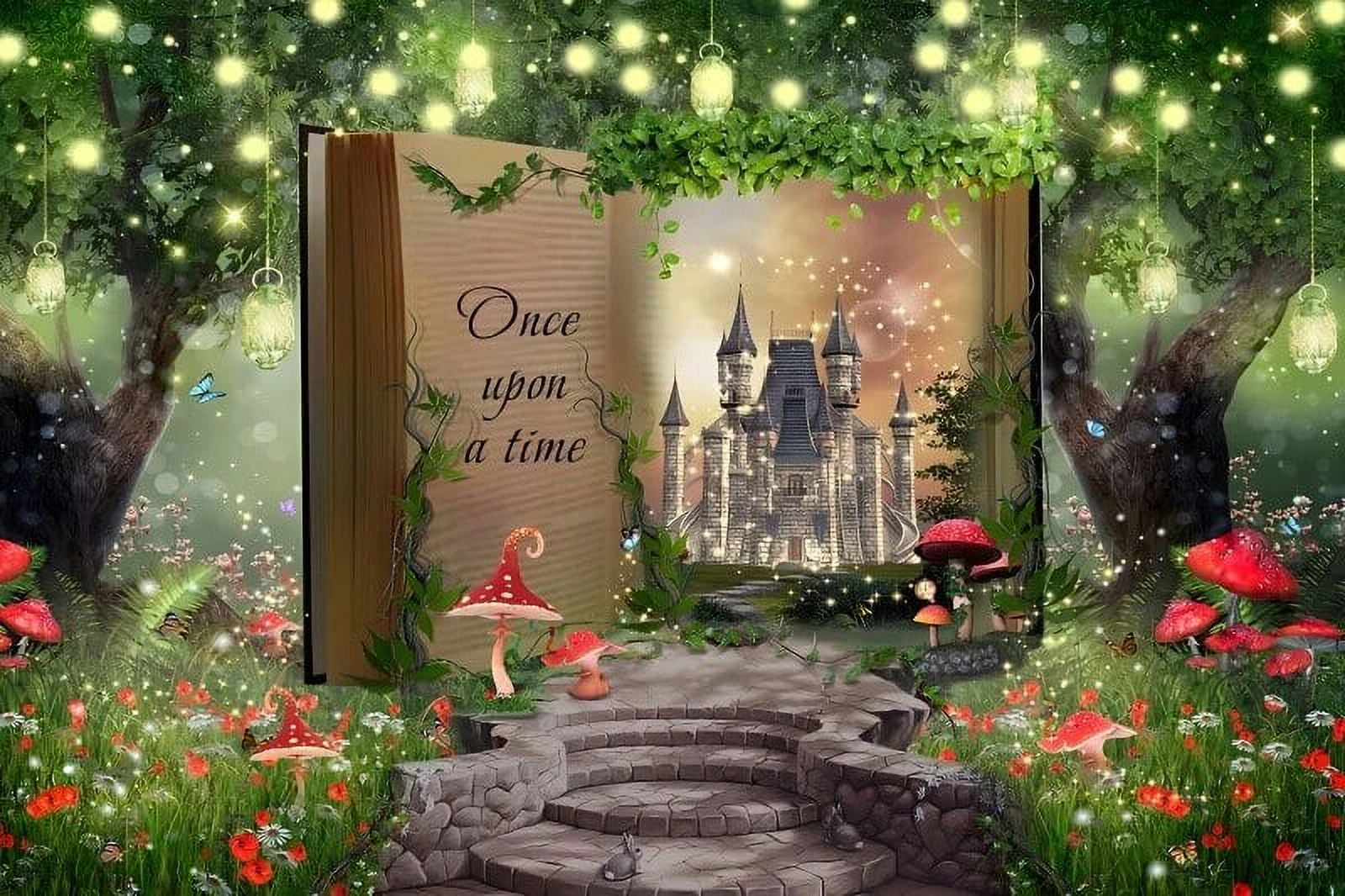 Laeacco Fairy Tale Book Backdrop Ancient Castle Princess Romantic Story ...