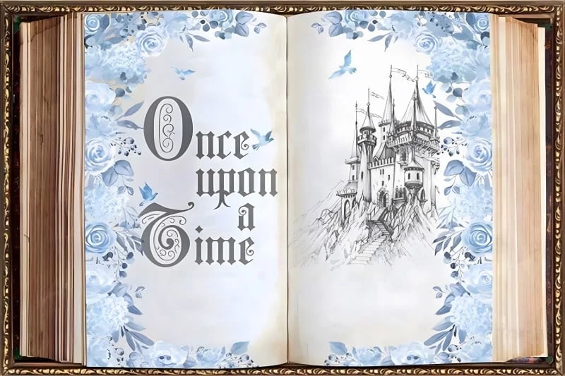 Laeacco Fairy Tale Book Backdrop Ancient Castle Princess Romantic Story ...