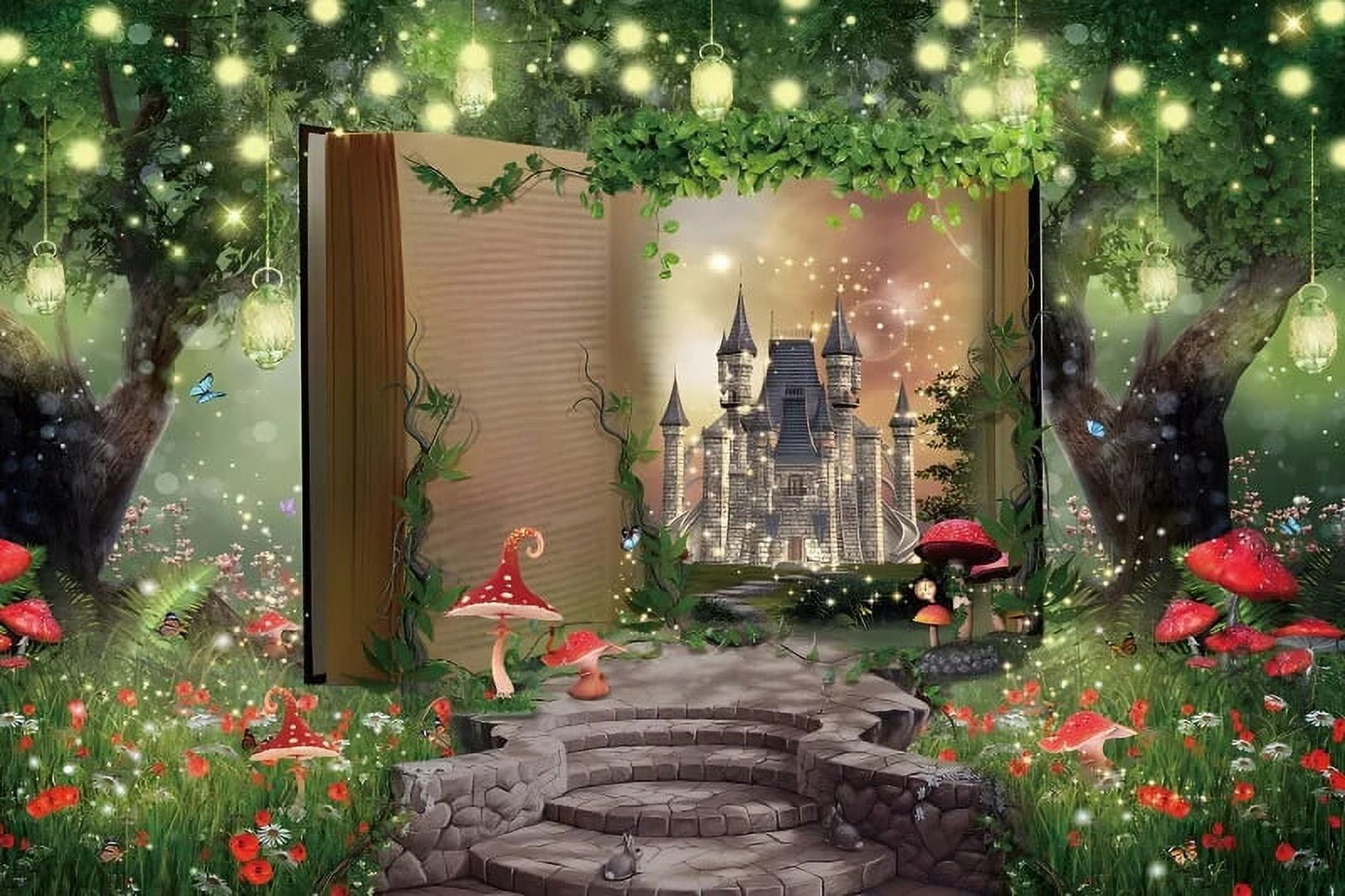 Laeacco Fairy Tale Book Backdrop Ancient Castle Princess Romantic Story ...