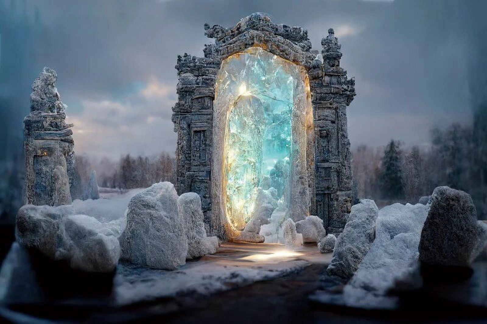 Laeacco Fairytale Scenery Magic Portal Colorful Flower Dreamy Garden ...