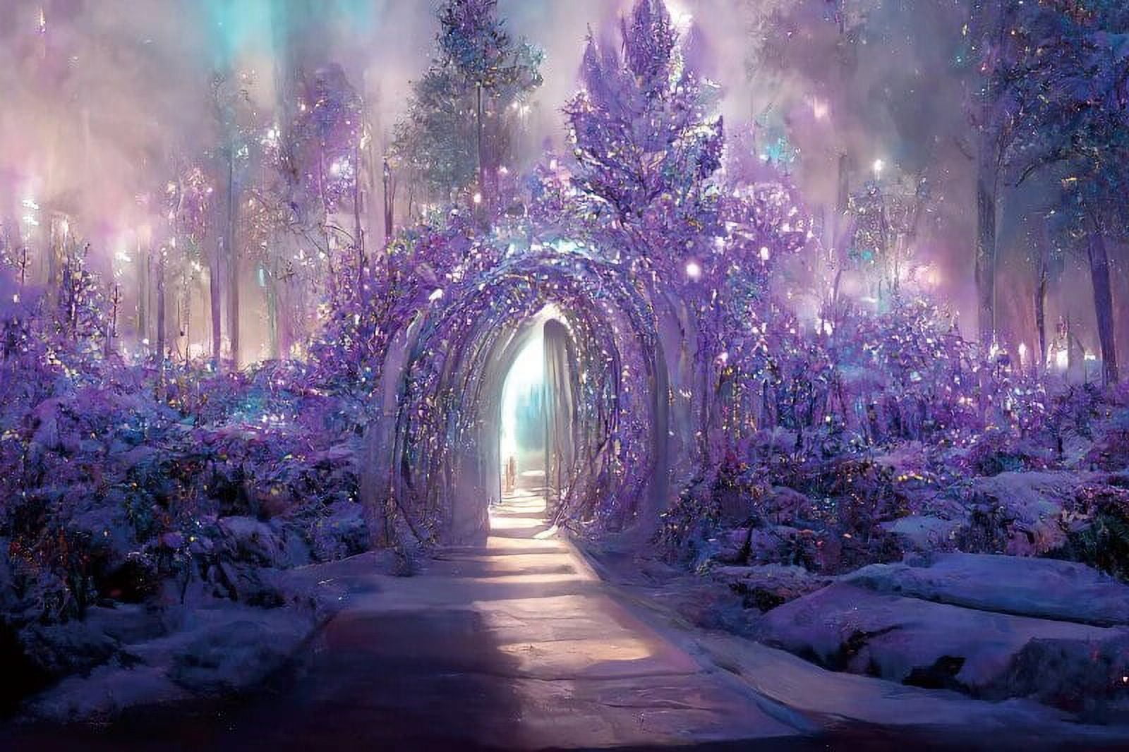 Laeacco Fairytale Scenery Magic Portal Colorful Flower Dreamy Garden ...