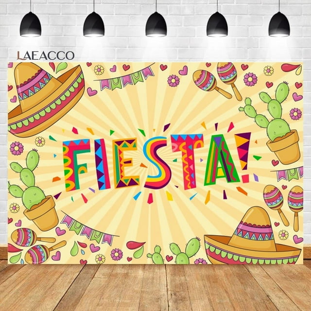 Laeacco Feliz Cumpleaños Backdrop Mexican Colorful Cinco De Mayo Taco ...