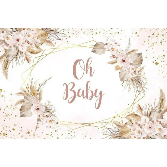 Laeacco Floral Happy Birthday Backdrop Turquoise Flowers Rose Gold ...